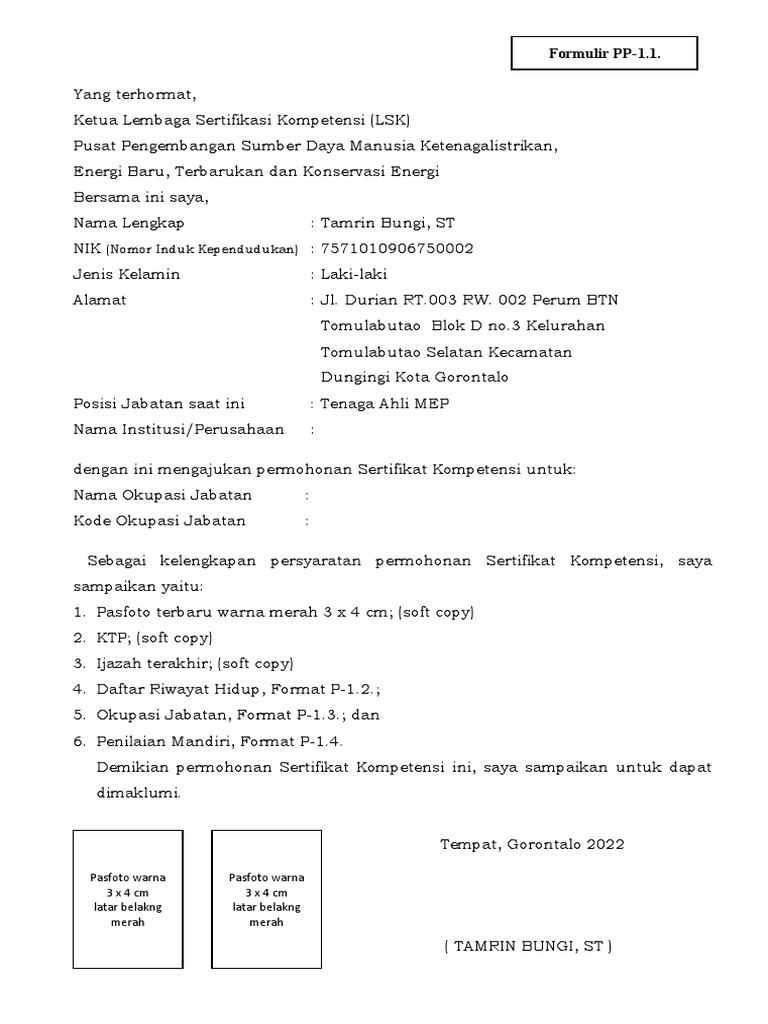 FORM PP.1.1 S.D. PP.1.4 Pengajuan Ujikom | PDF | Karier & Perkembangan