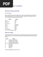 Shortcut CorelDRAW X7 dan Fungsinya | PDF