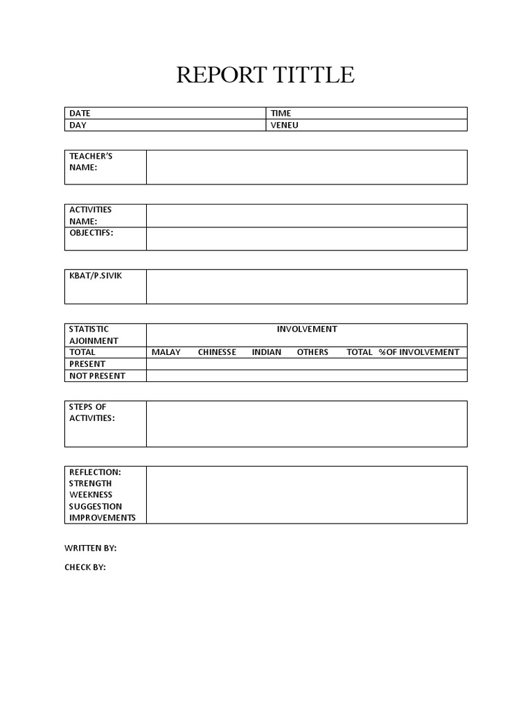 Academic Club Report Template | PDF