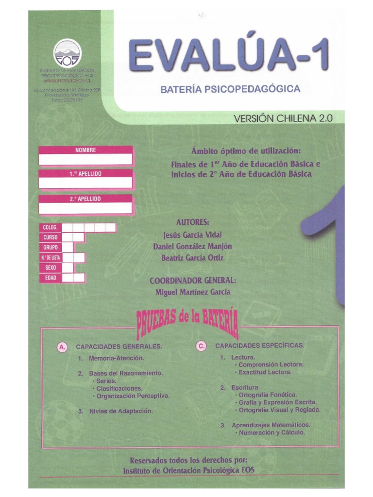 Protocolo Evalúa 1 | PDF