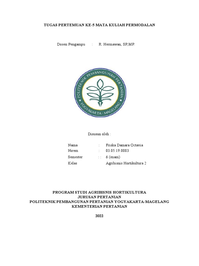 Friska Damara Octavia. Permodalan p5 | PDF