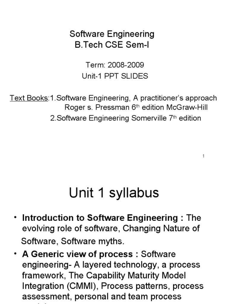 Software Engineering Syllabus Overview | PDF