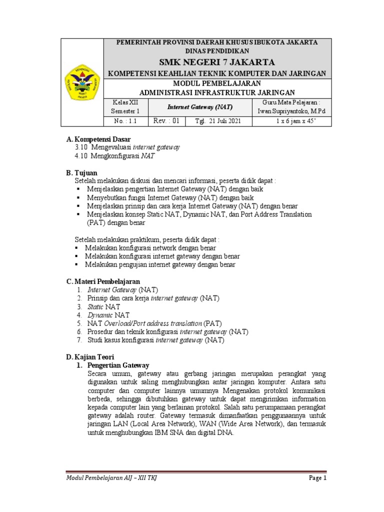 AIJ-1.1 Internet Gateway (NAT-PC Server) | PDF