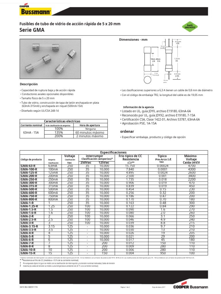 Gma-5-R Datasheet Español | PDF | Ciencias fisicas | Energia electrica