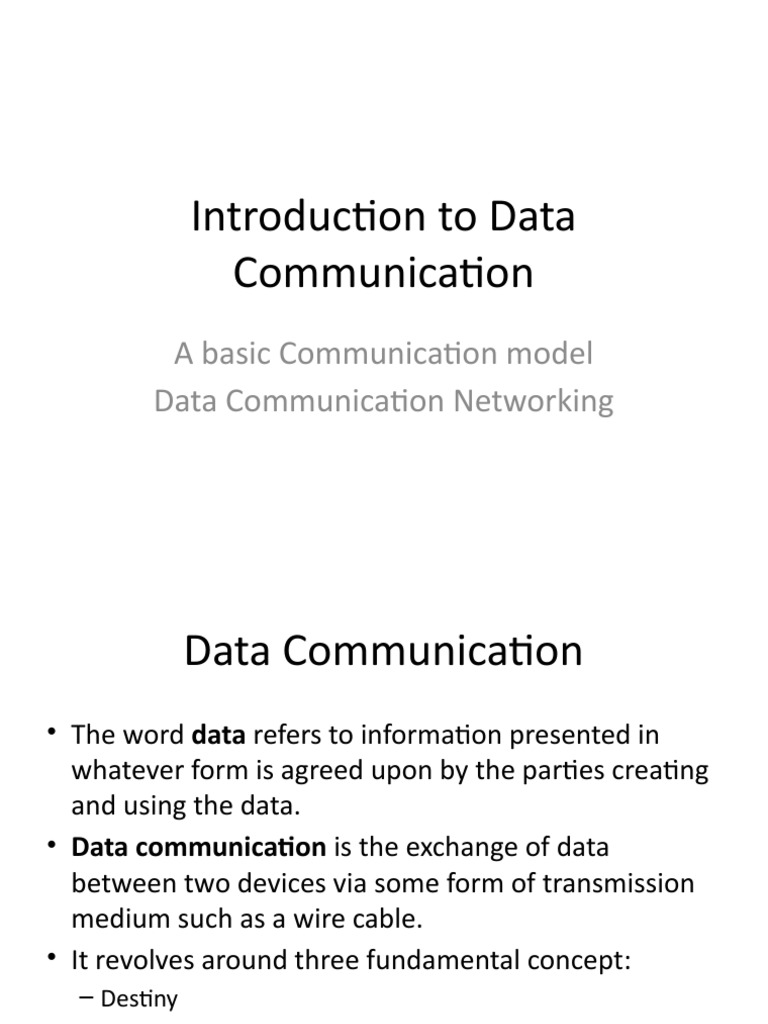 An Introduction to Data Communication: Concepts, Models, and Networking Fundamentals | PDF ...