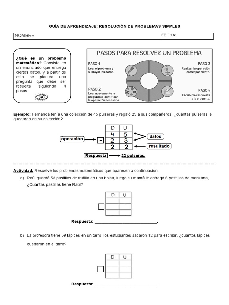 Guía de Matemática Resolución de Problemas | PDF