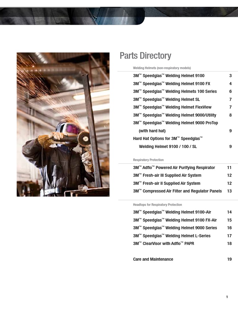 Parts Directory: Welding Helmets (Non-Respiratory Models) | PDF | Headgear