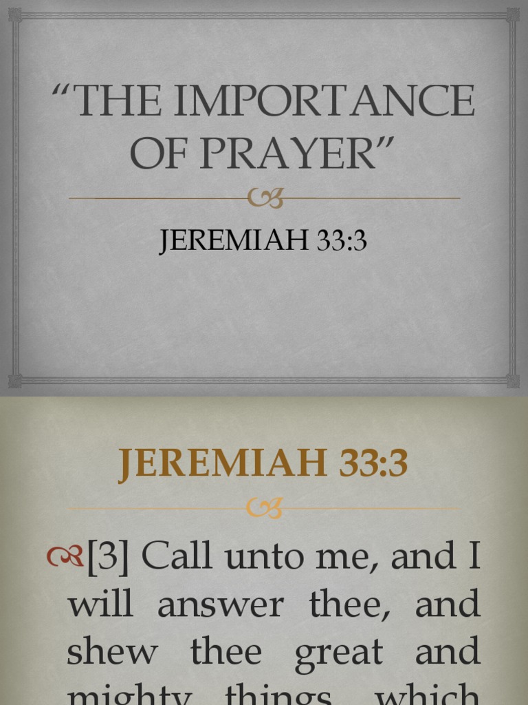 The Importance of Prayer | PDF