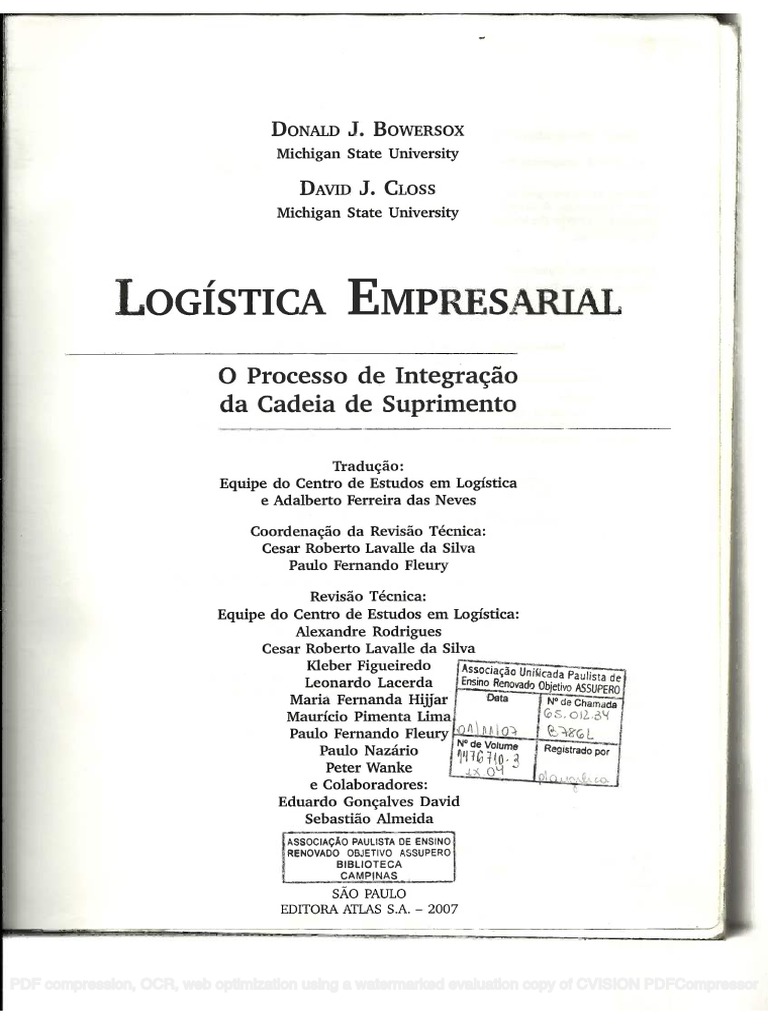 Logística Empresarial o Processo de Integração Da Cadeia de Suprimento ...