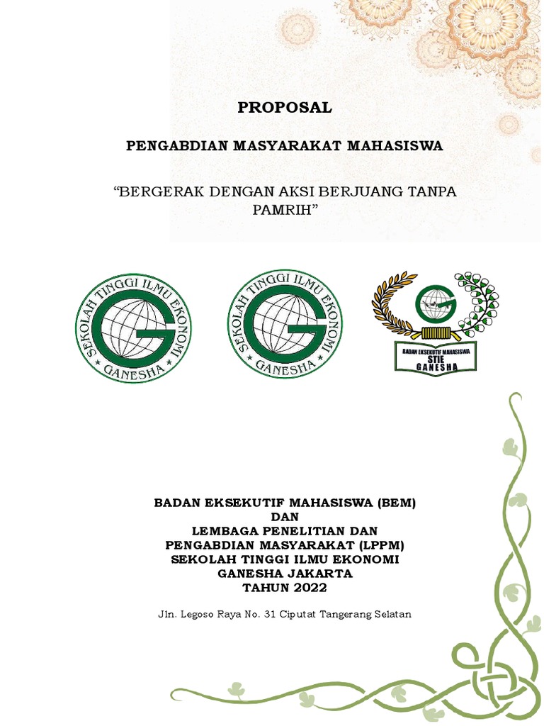 Proposal Pengabdian Masyarakat | PDF | Ilmu Sosial