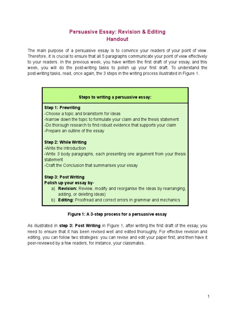 Persuasive Essay Revision Guide | PDF | Essays | Peer Review