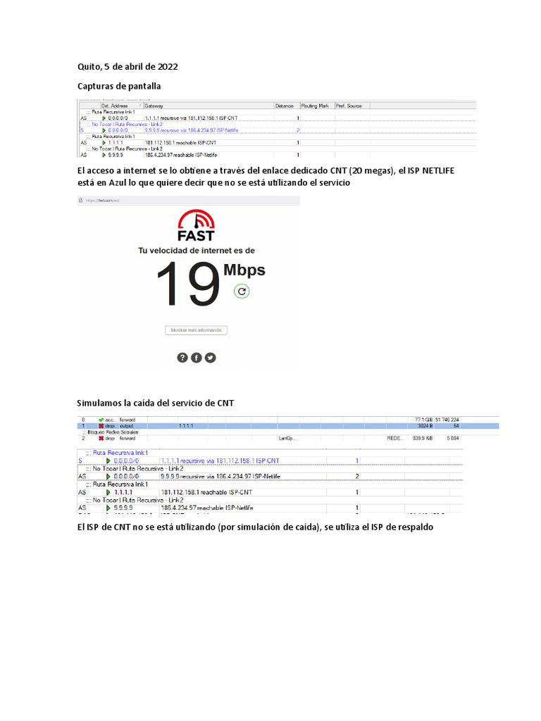 Failover Speed Test | PDF | Informática | Tecnología