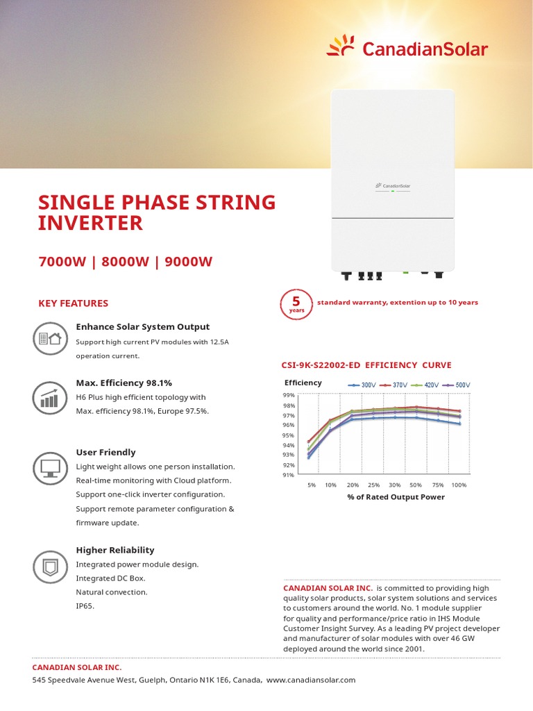 Single Phase String Inverter: Key Features | PDF | Alternating Current ...
