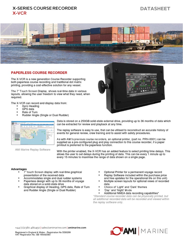 Data Sheet X-VCR - Vessel Course Recorder - Iss01 | PDF | Printer ...