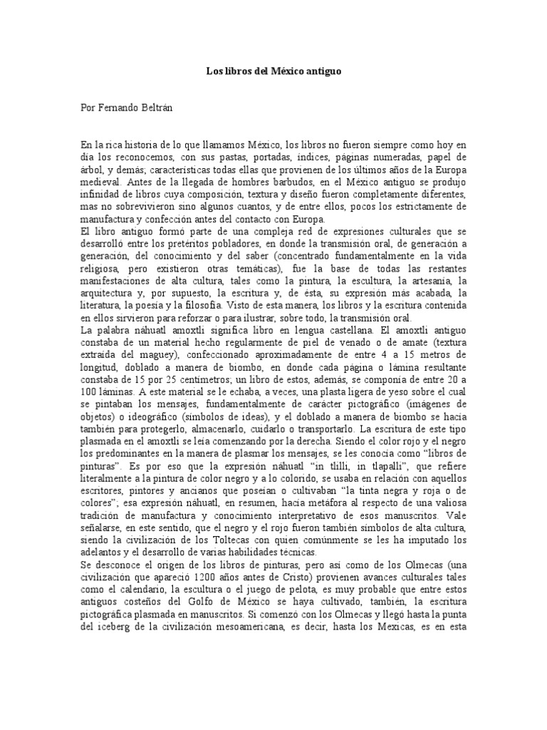 Significado y uso del amoxtli azteca | PDF | azteca | Civilización maya