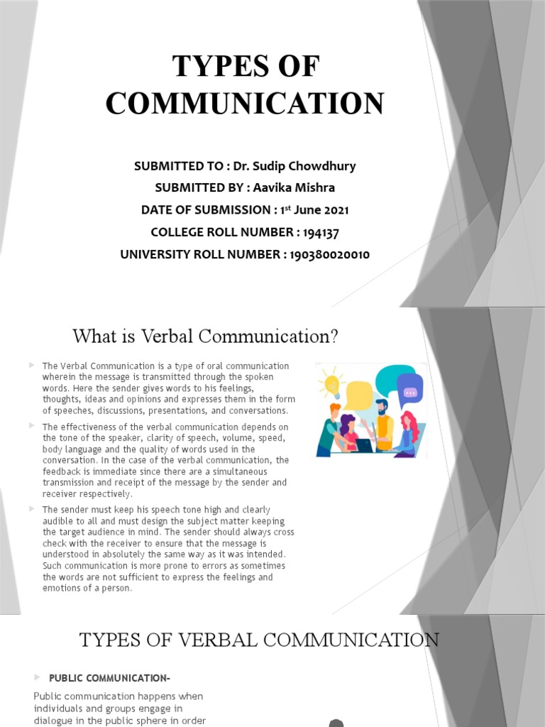 Types of Communication | PDF | Nonverbal Communication | Communication
