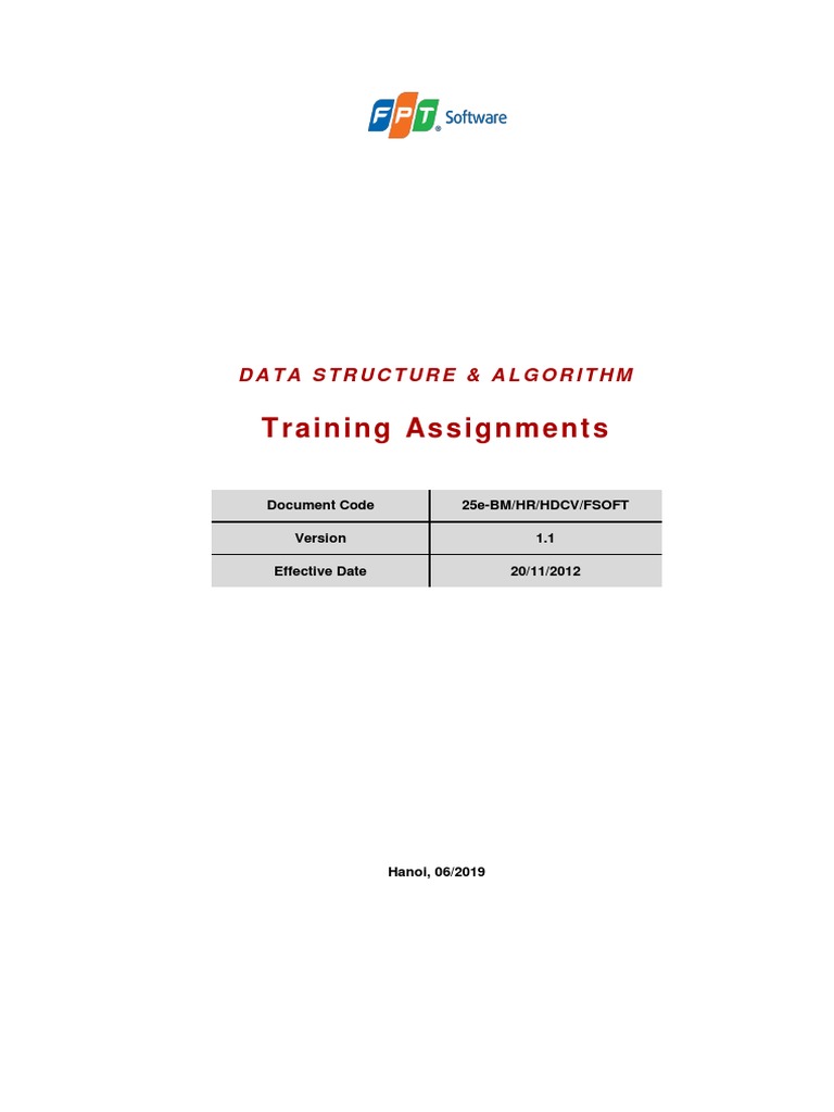 Training Assignments Data Structure And Algorithm Pdf Algorithms