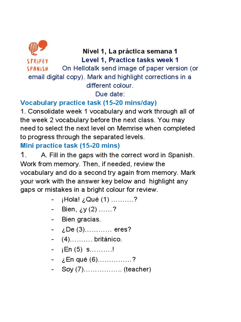 La Práctica Semana1 Nivel 1 Practice Tasks Wk1 Lv1 Final | PDF | Career ...