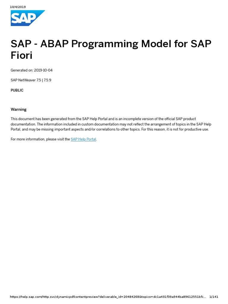 ABAP Programming Model For SAP Fiori | PDF | Metadata | Computer Science