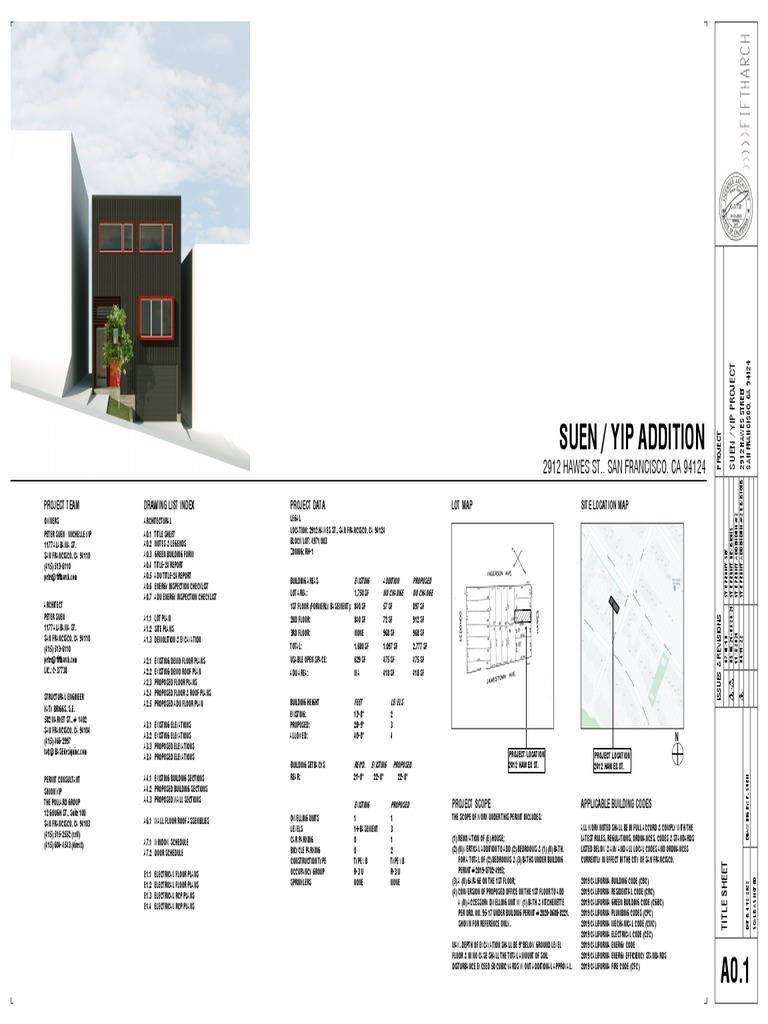 Suen / Yip Addition: 2912 Hawes ST., San Francisco, Ca 94124 | PDF ...
