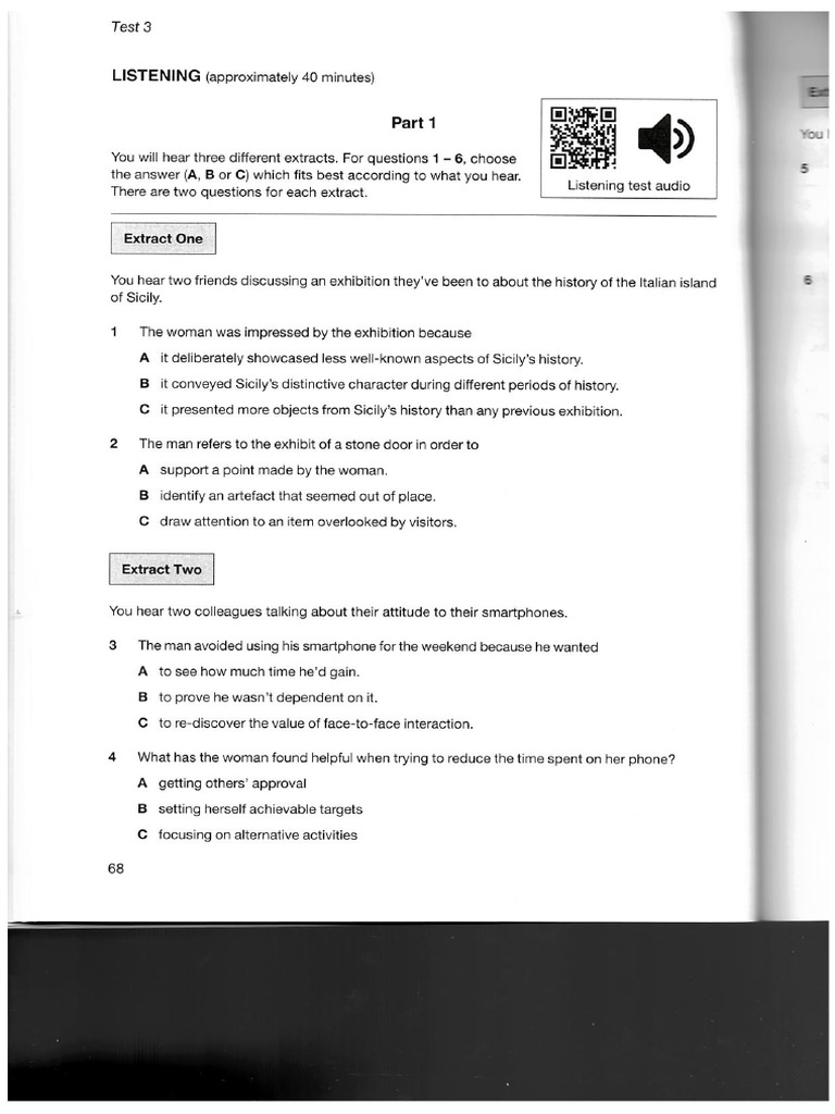 Test 3 Listening C1 4 | PDF