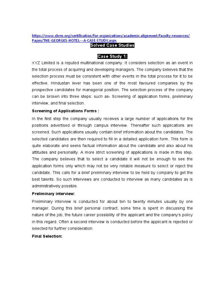 Case Study | PDF | Human Resource Management | Business