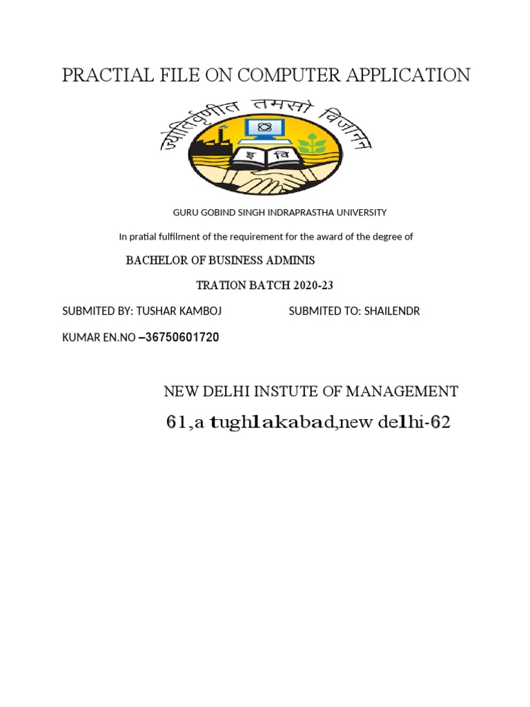 An Analysis of Computer Applications: A Practical File Submission for ...