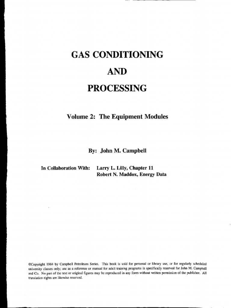 GAS PROCESSING - Gas Conditioning & Processing Vol 2 | PDF | Drop (Liquid) | Continuum Mechanics