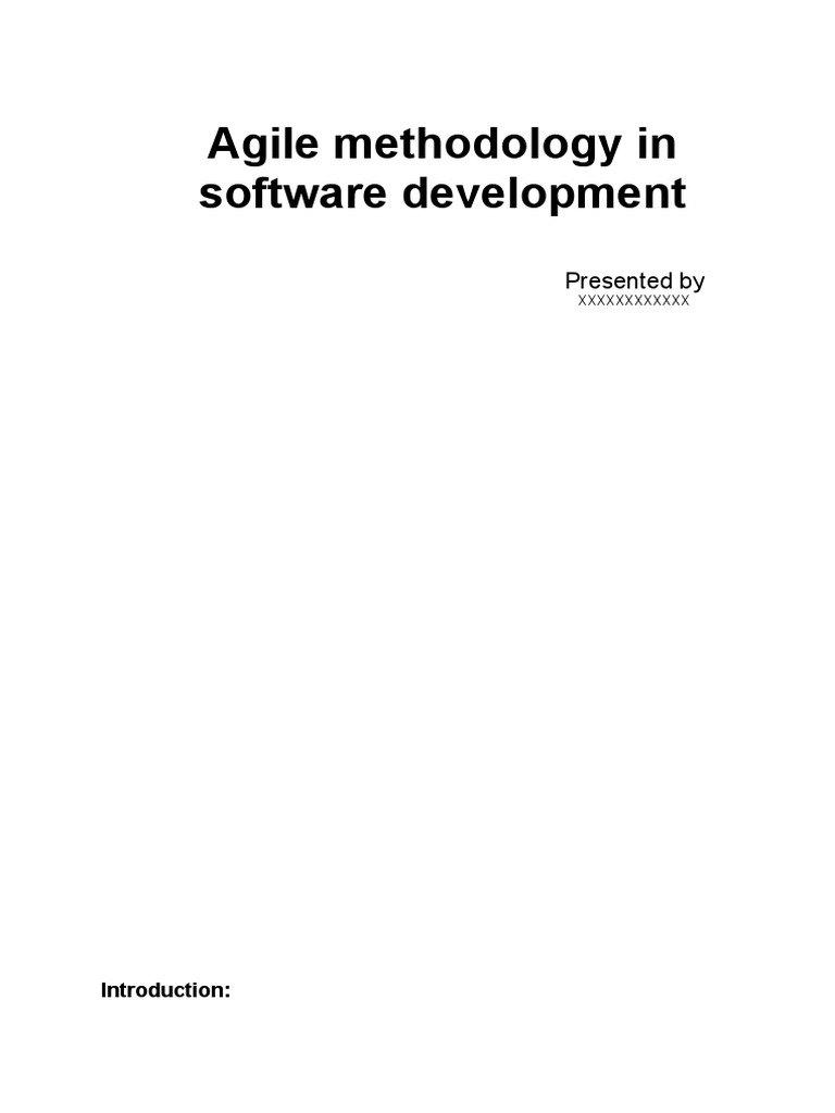 Agile Methodology in Software Development | PDF | Scrum (Software Development) | Agile Software ...