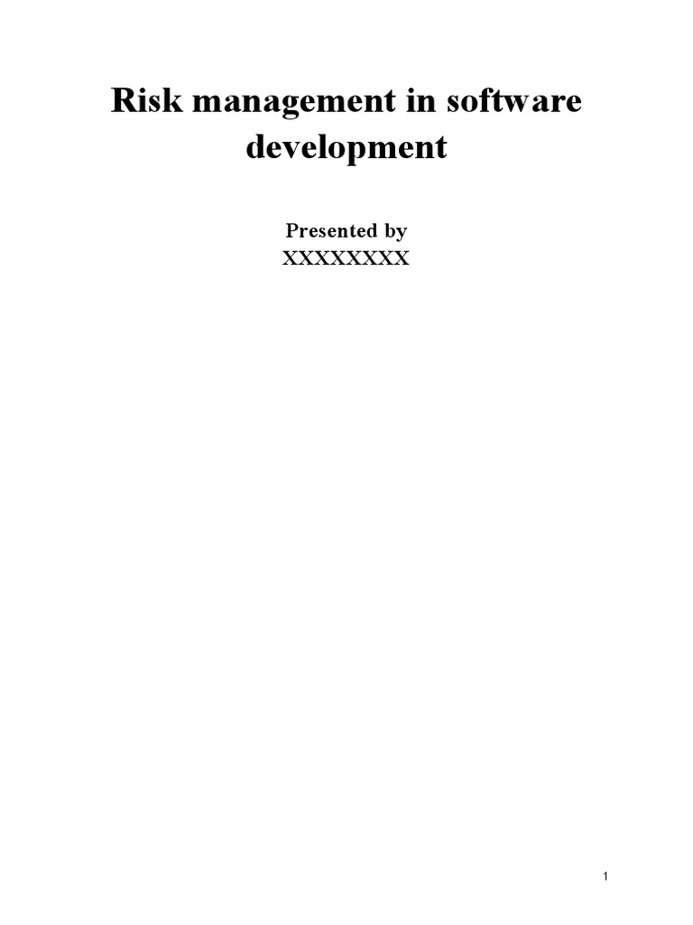 Risk Management in System Requirement Analysis | PDF | Risk Management ...