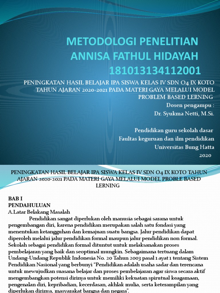 Proposal Annisa Fathul Hidayah 2 | PDF