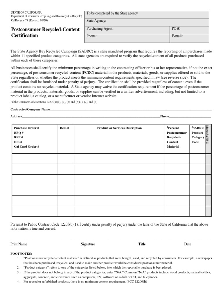 Postconsumer Recycled-Content Certification | PDF | Paper | Recycling
