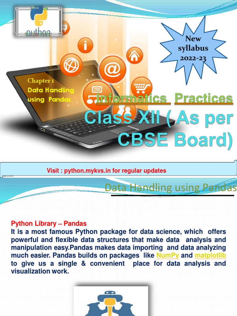 New Syllabus 2022-23: Data Handling Using Pandas | PDF | Array Data Type | Python (Programming ...