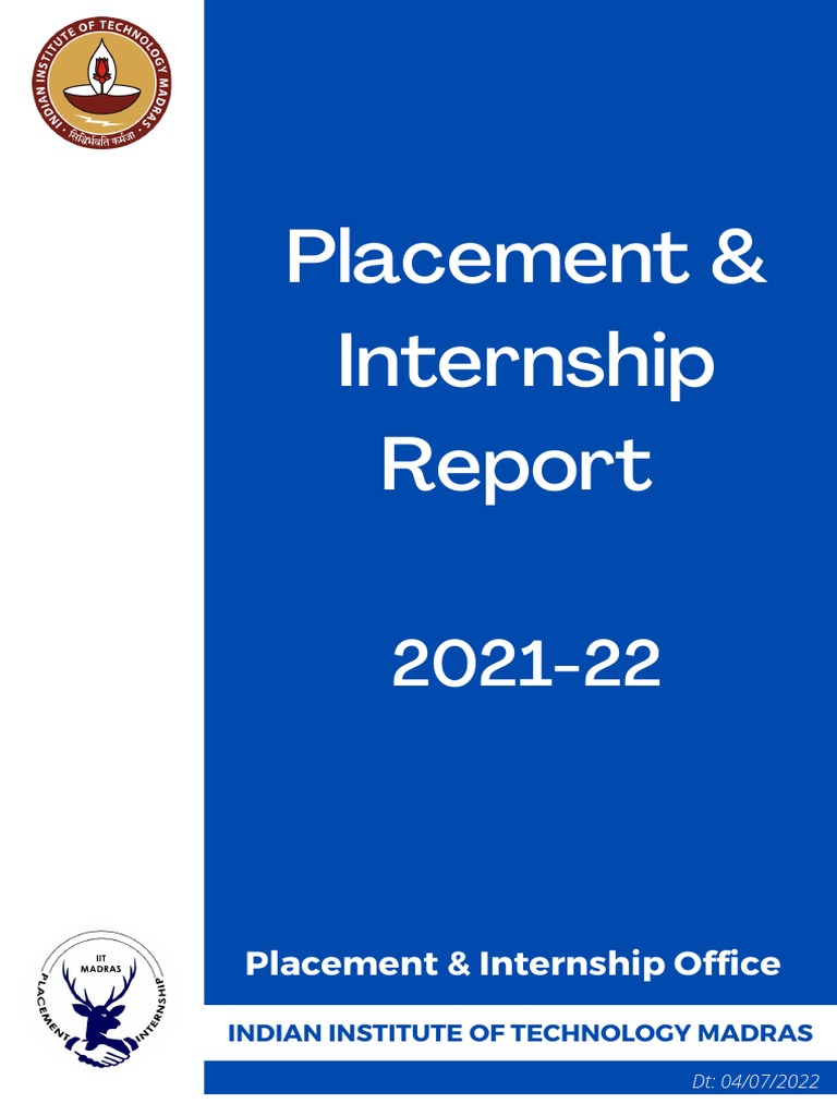 The Placement & Internship Report of IITM For 2021-22 | PDF | Master Of ...