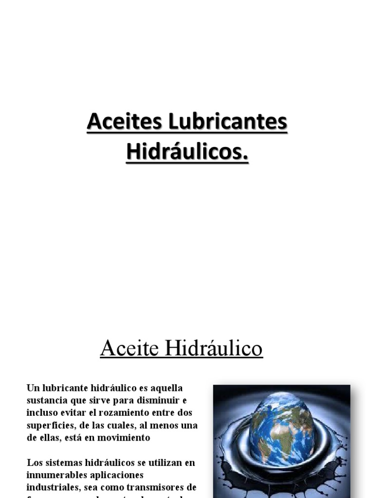 Aceites Hidraulicos Pdf Lubricante Petróleo