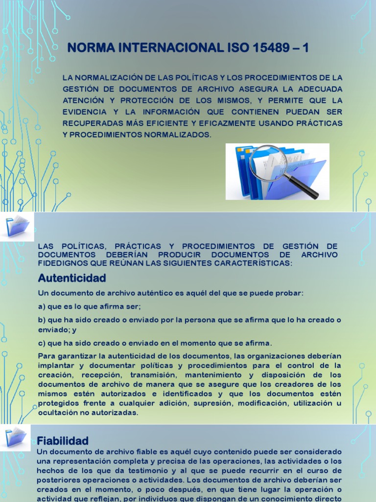 Análisis Norma Internacional Iso 15489 - 1 | PDF | Organización ...