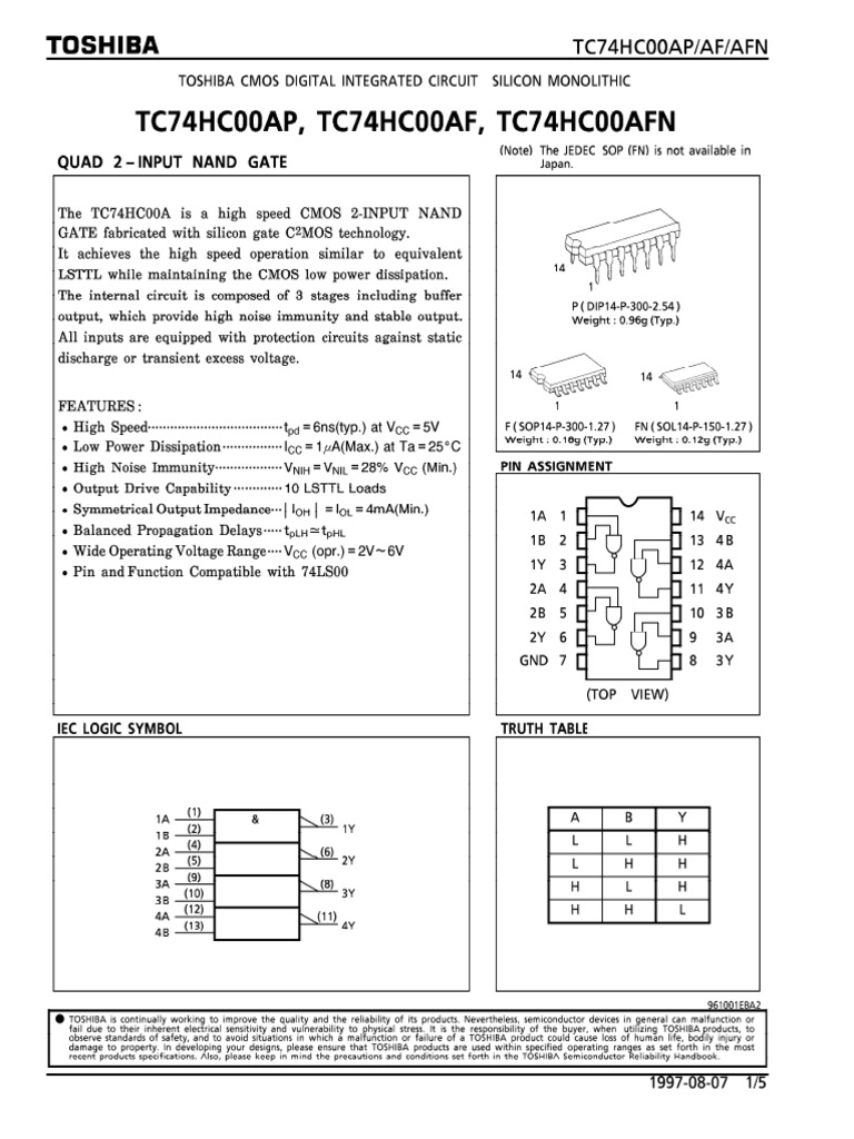 TC74HC00AP | PDF