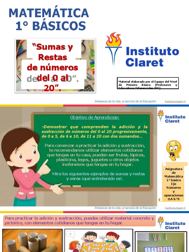 Sumas y restas hasta 20 | PDF | Sustracción | Matemáticas