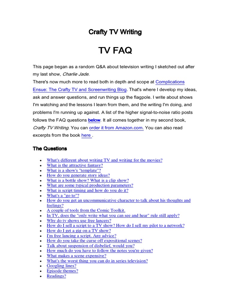 Crafty TV Writing | PDF