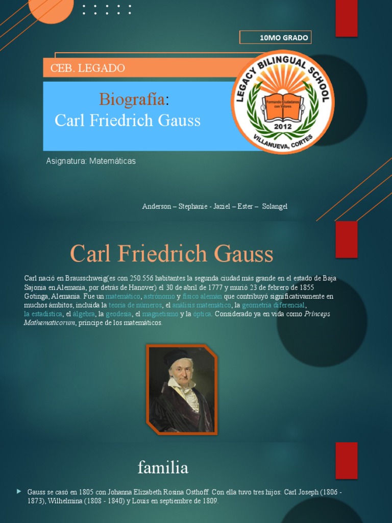 Carl Friedrich Gauss | PDF | Science | Matemáticas