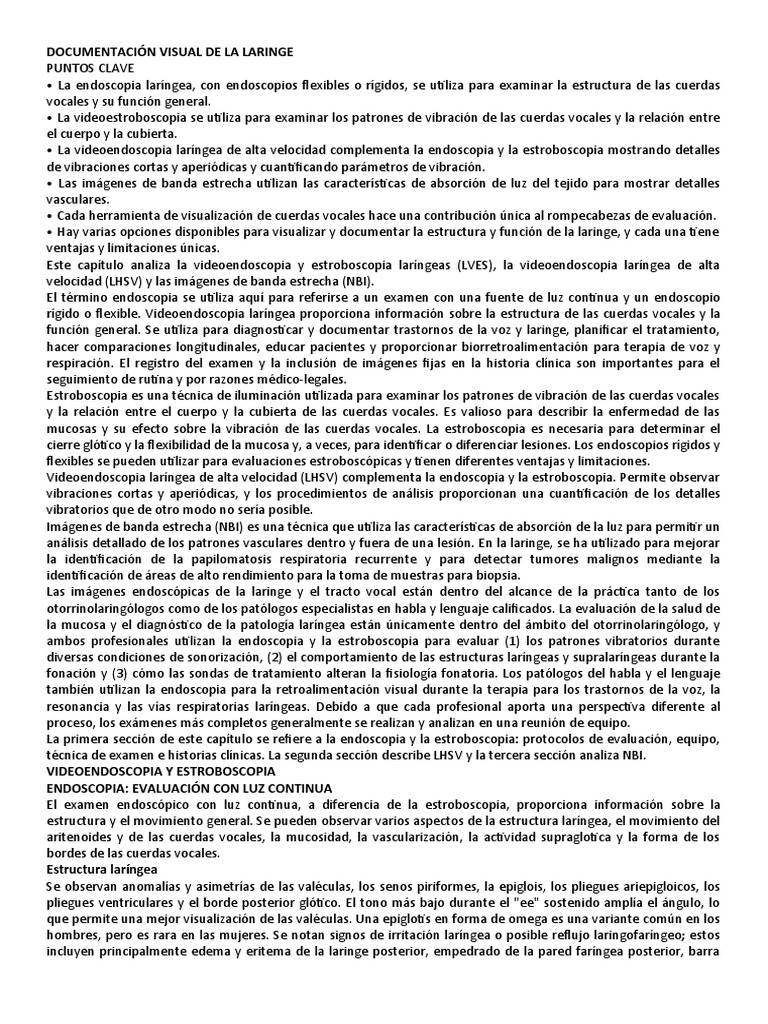 Documentación Visual de La Laringe | PDF | Endoscopia | Laringe