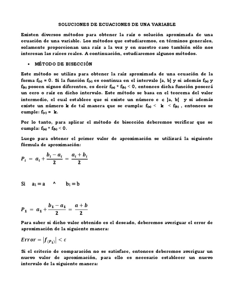 BISECCIÓN | PDF | Ecuaciones | Función (Matemáticas)
