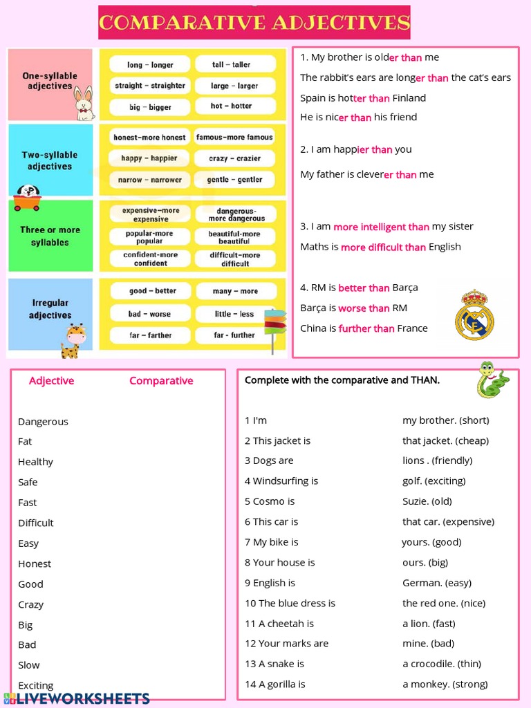Adjective Comparative: Er Than Er Than Ter Than Er Than Ier Than Er ...