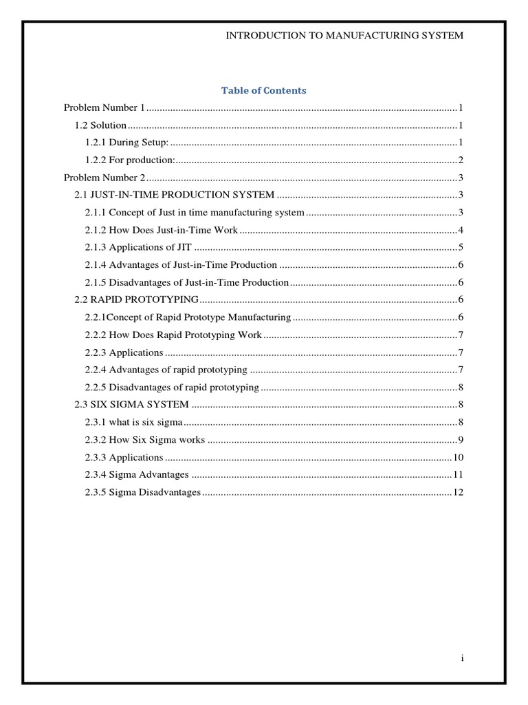 Manufacturing Project | PDF | Six Sigma | Lean Manufacturing
