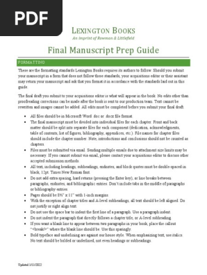 Final Manuscript Online Manuscript Submission Guide