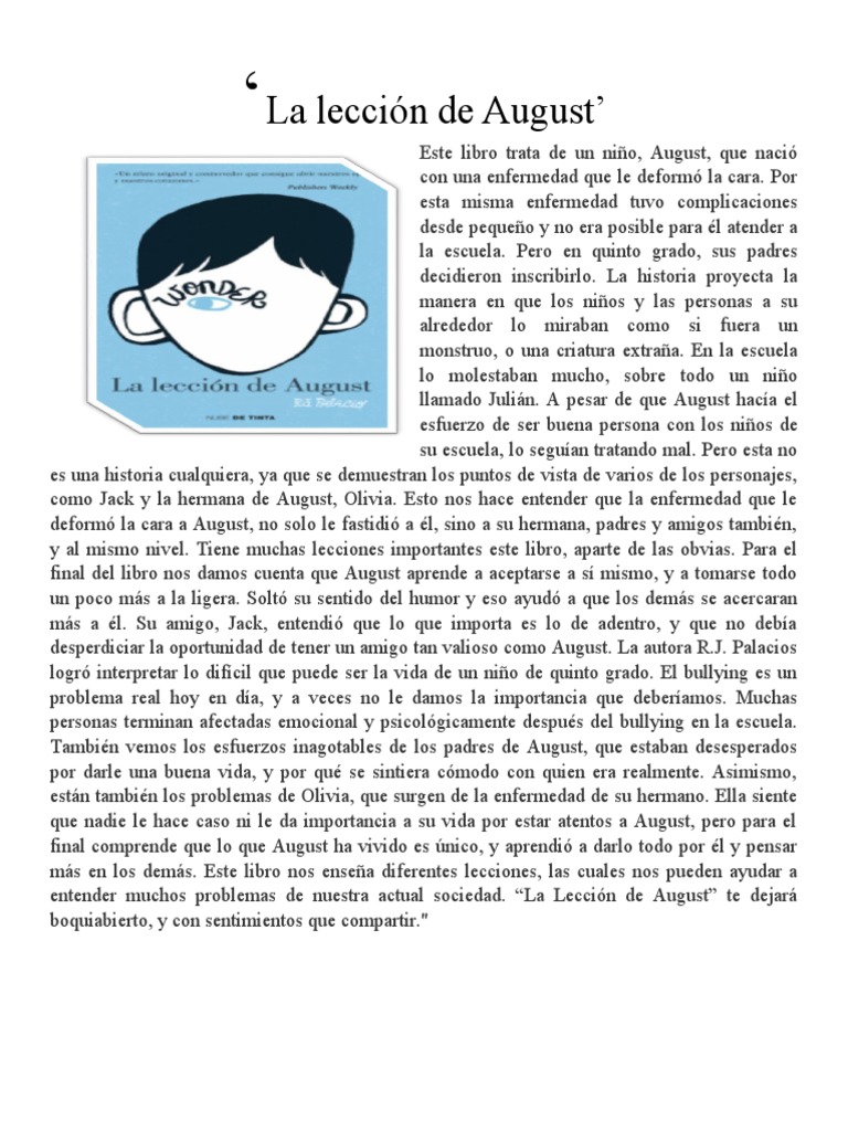La Lección de August | PDF