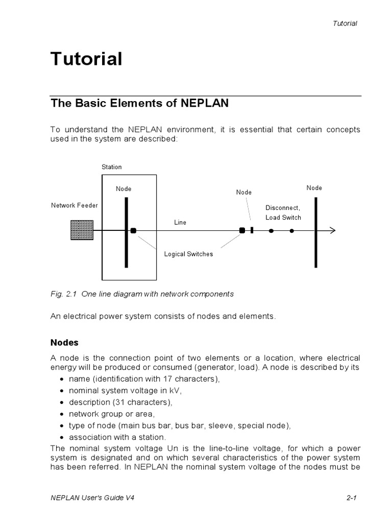 Tutorial: The Basic Elements of NEPLAN | PDF | Computer Network | Menu (Computing)