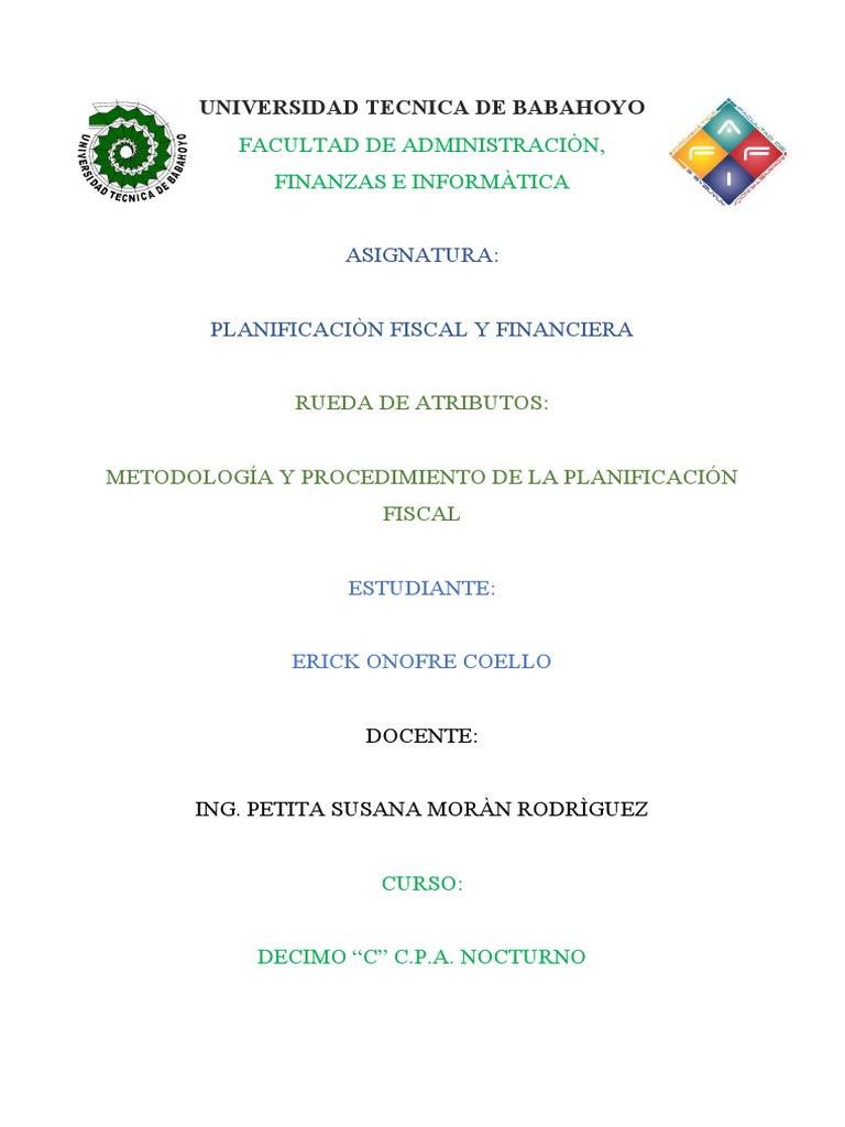 Metodología de Planificación Fiscal | PDF | Planificación | Evasión de ...