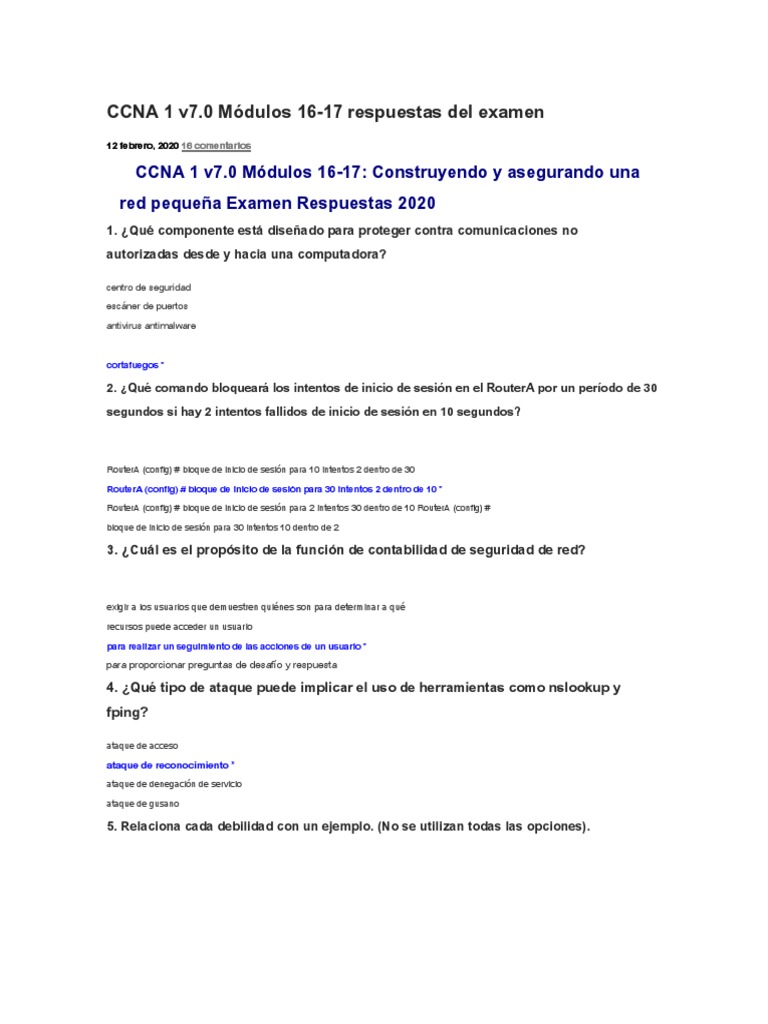 CCNA 1 v7 16-17.en - Es | PDF | Enrutador (Computación) | Red de computadoras