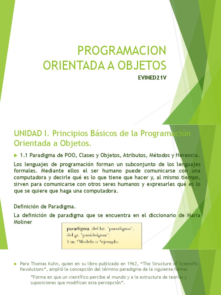 Poo Unidad1 | PDF | Lenguaje de programación | Objeto (informática)